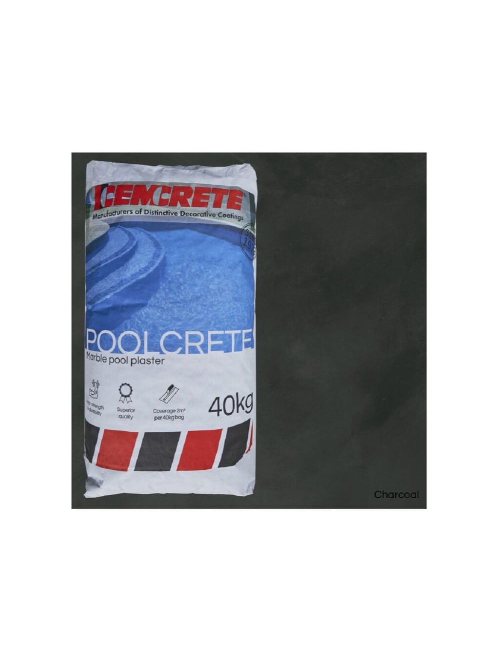 Cemcrete Pool Plaster Charcoal 40kg | The Pool Team